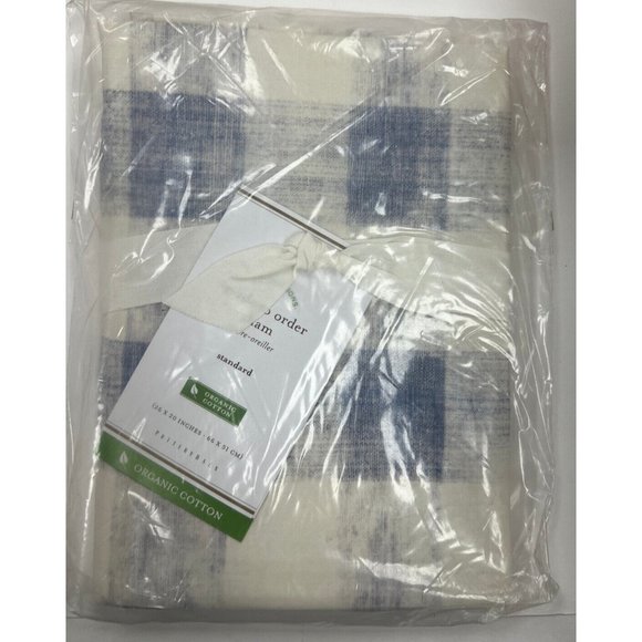 Pottery Barn | Bedding | Pottery Barn Rhett Check Standard Sham Blue ...